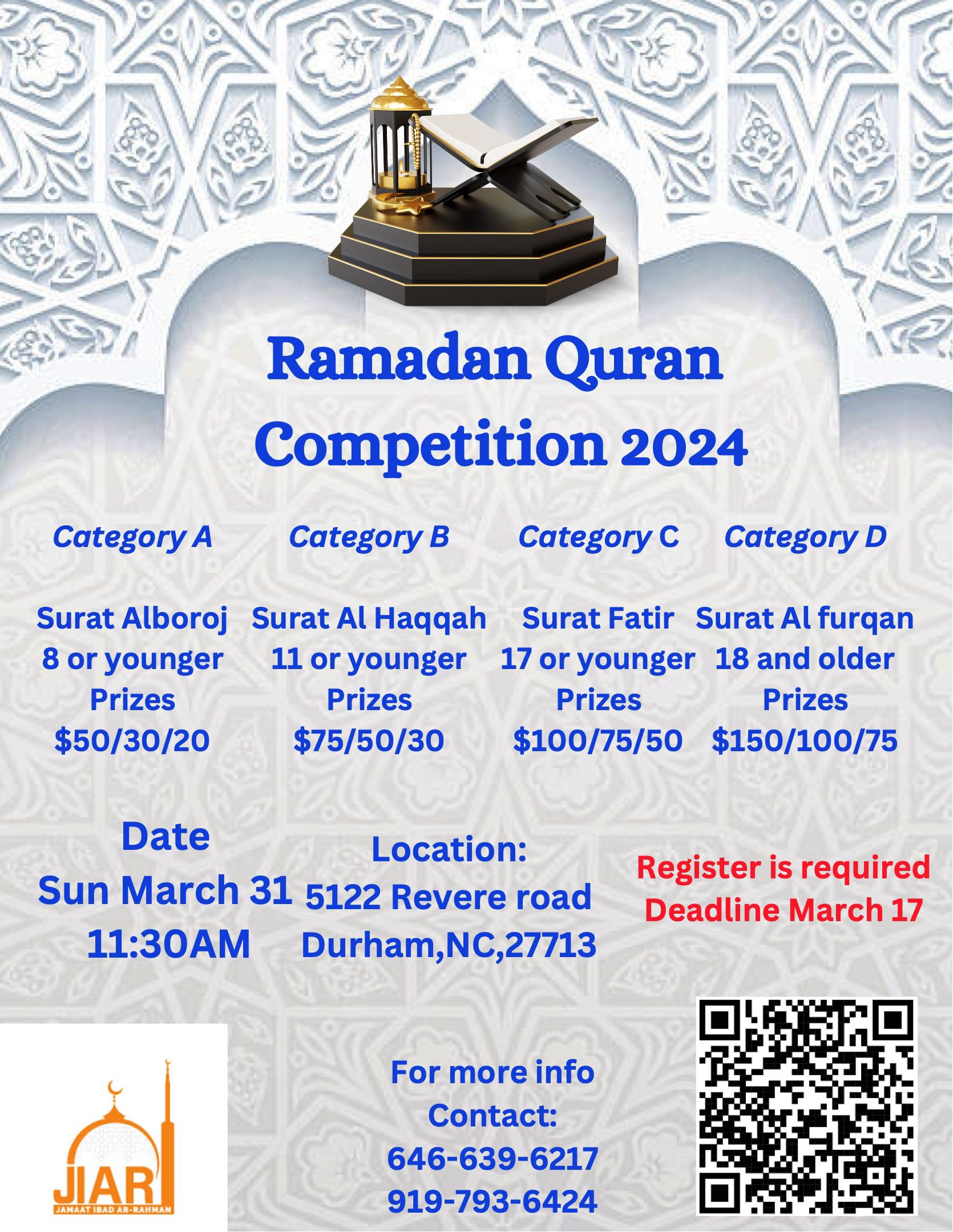 Ramadan Quran Competition 2024 – Jamaat Ibad Ar-Rahman